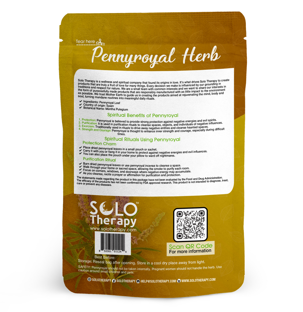 Pennyroyal Herb Cut and Sifted - 28 grams – Solo Therapy